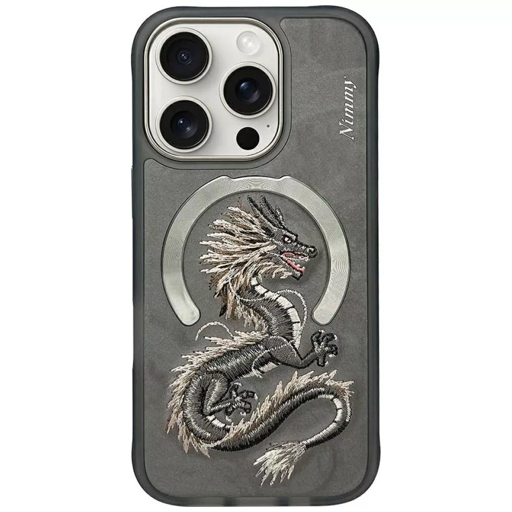 Nimmy Dragon iPhone 16 Pro Max tok, szürke - TOK-STORE telef